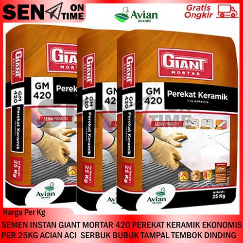 Jual SEMEN INSTAN GIANT MORTAR 420 PEREKAT KERAMIK EKONOMIS PER 25KG ...
