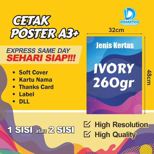 Jual CETAK KERTAS IVORY 260gr UKURAN A3+ HIGH RESOLUTION, KARTU NAMA ...