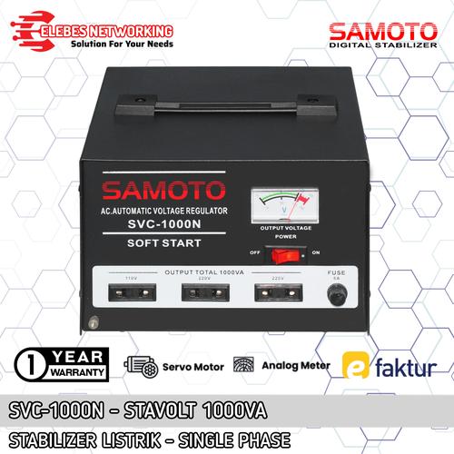 Jual SVC 1000N Stabilizer SAMOTO 1000VA 700Watt AVR Stavolt Servo Motor ...