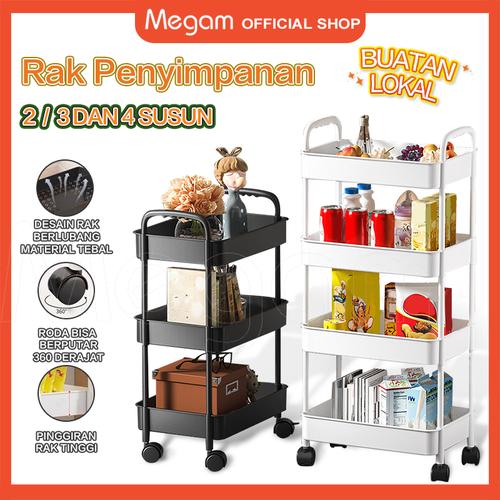 Promo MEGAM Rak Dapur Roda Rak Troli Susun Stainless Serbaguna Tempat ...