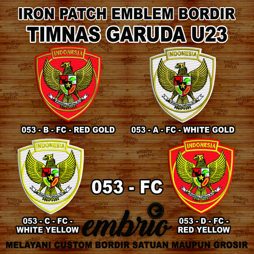 Jual FC-053 Patch jersey timnas indonesia U23 afc 2024 U-23 emblem bordir logo jersey timnas ...