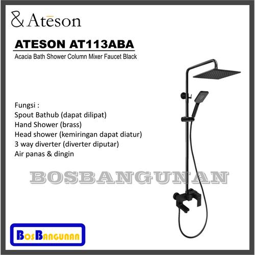 Jual Shower Tiang Set Column Mixer Keran Kran Panas Dingin Black ATESON ...