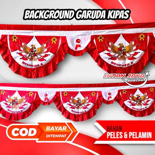 Jual Background Garuda Merah Putih Semi Abutay Pelamin 10 Gelombang ...