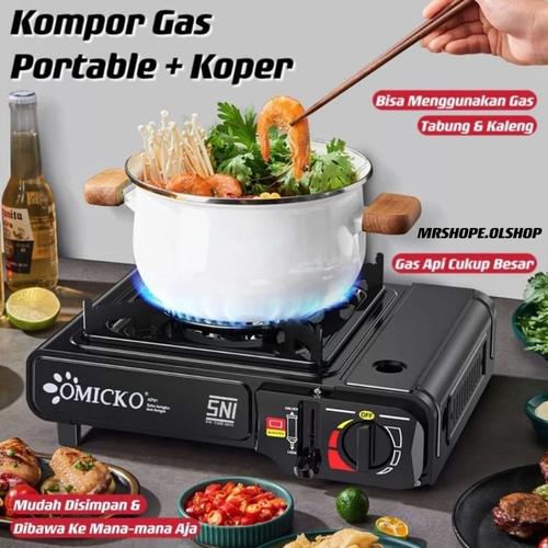 Jual Kompor Gas Portable 2 In 1 / Kompor Portable / Tungku Gas OMICKO ...
