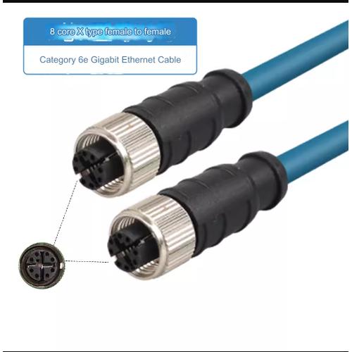 Jual M12 female X code 8 pin to M12 female X code cable industrial Ethernet Ethercat Profinet ...