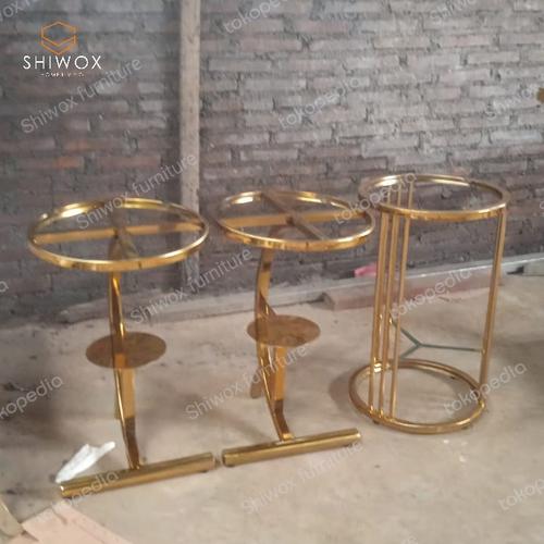 Jual MEJA TAMU POJOK STAINLESS GOLD-MEJA POJOK-CORNER TABLE STAINLESS ...