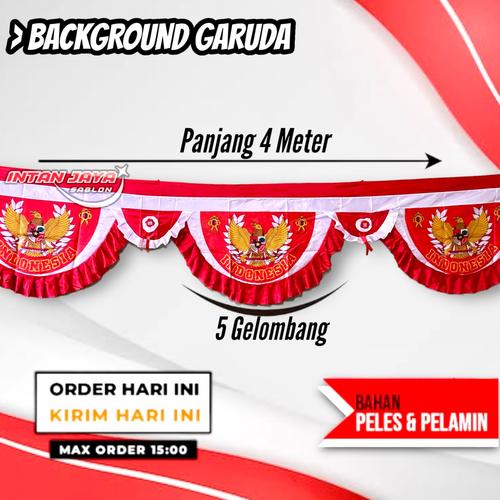 Jual BENDERA UMBUL UMBUL GELOMBANG MERAH PUTIH/ BACKGROUND GARUDA - Kab ...
