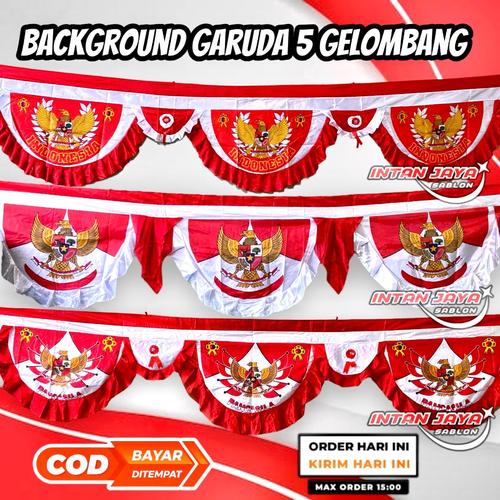 Jual BENDERA MERAH PUTIH BACKGROUND GARUDA CANTIK 5 GELOMBANG - GARUDA ...