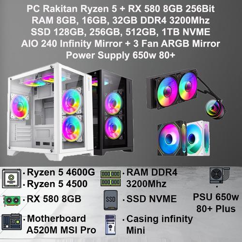 Promo Komputer Rakitan Ryzen 5 + Rx 580 8GB VGA Card For Gaming Desain ...