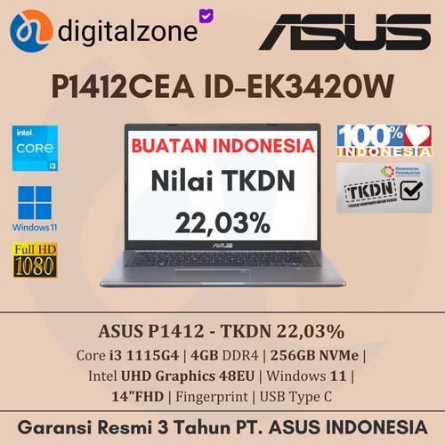 Promo Laptop ASUS TKDN i3 Laptop TKDN ASUS i3 ASUS P1412 i3 P1412CEA i3 - 8/512GB NVMe Cicil 0% ...