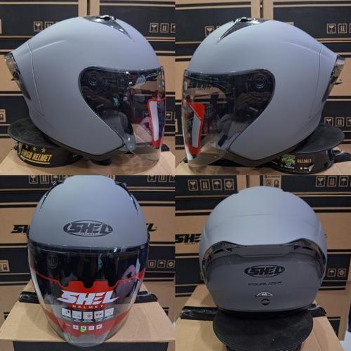 Jual Helm Half Face SHEL EQUALIZER Solid Stone Dof SNI - bk glos, XL ...