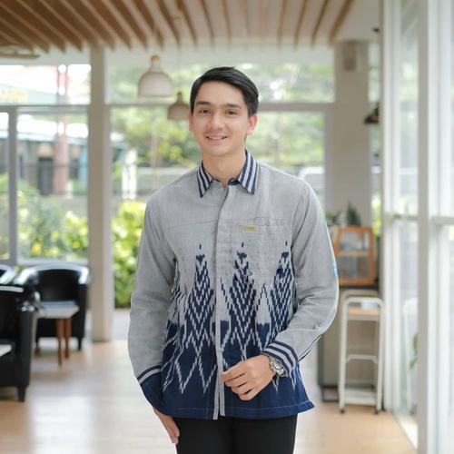Promo Kemeja Tenun Pria - Original Tenun Troso - Cemoro Blue Grey ...