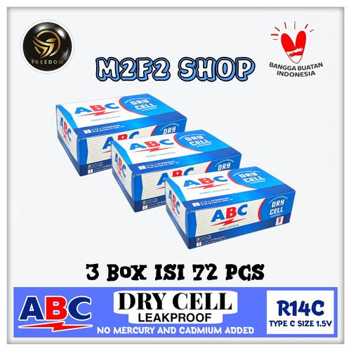 Jual Batu Baterai ABC Biru Dry Cell Ukuran Sedang Type R14C IEC/UM-2/C ...