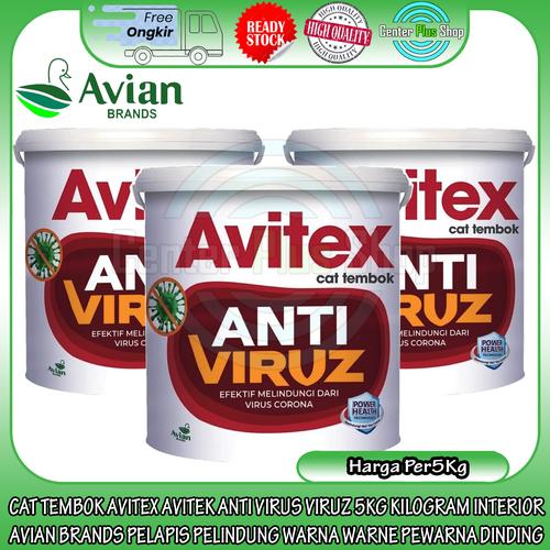 Jual CAT TEMBOK AVITEX AVITEK ANTI VIRUS VIRUZ 5KG KILOGRAM INTERIOR ...