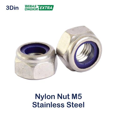 Jual Mur Nilon M5 Stainless Steel Nylon Lock Nut SS 304 M5 Nyloc - Kota Tangerang - 3Din Jakarta ...