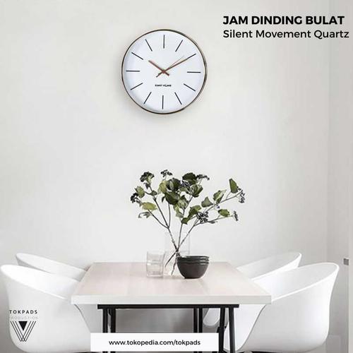 Promo Jam Dinding Bulat Simpel Dekorasi Minimalis Aesthetic Silent ...