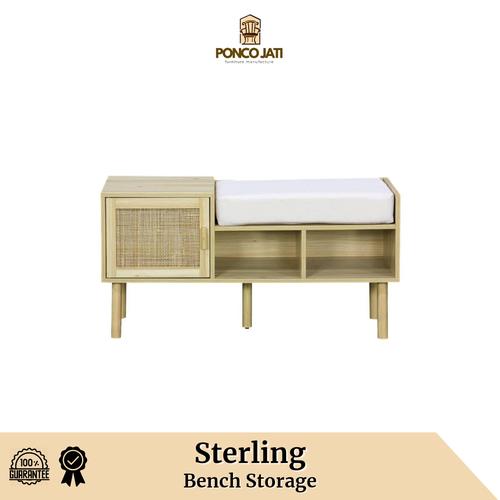Jual bangku rak sepatu kayu jati Sterling Bench storage minimalis ...