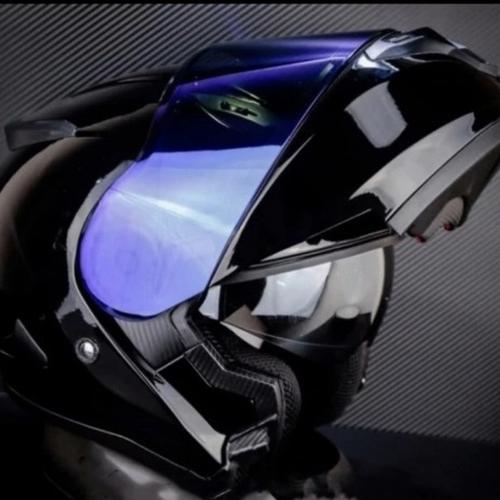 Jual Helm Snail M1 Solid Black Glossy Flip Up Modular Fullface - S ...