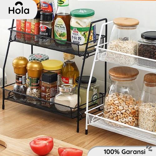 Jual Rak Bumbu Botol Dapur 5 lapis 2 Susun Pembatas Jaring Stainless ...