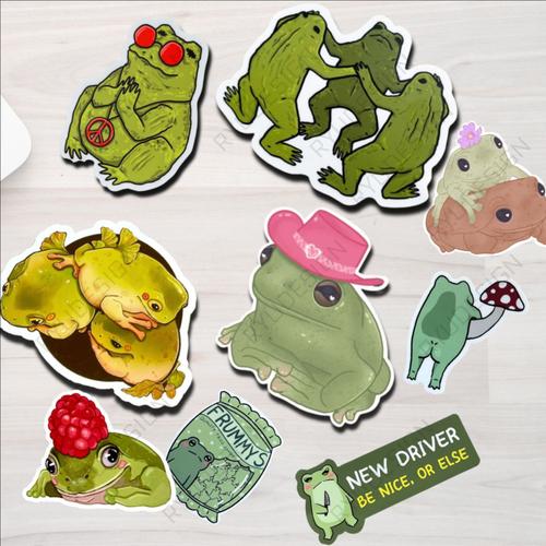 Promo Funny Frogs Sticker Vol 1 Stiker Katak Kodok Lucu Vinyl Glossy ...