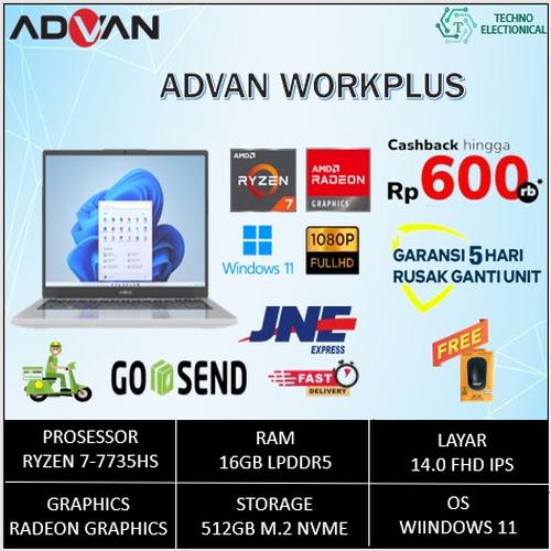 Jual LAPTOP ADVAN Workplus AMD RYZEN 7 7735HS 14" FHD IPS 16GB 512GB ...