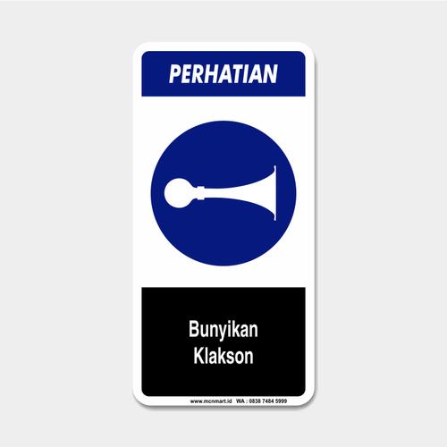 Jual Safety Sign Rambu K3 APD Bunyikan Klakson - 20x40cm - Kota Bekasi ...