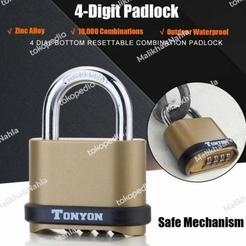 Jual Gembok Padlock TONYON 4 Digit Kombinasi Angka Gembok Panjang Dan ...