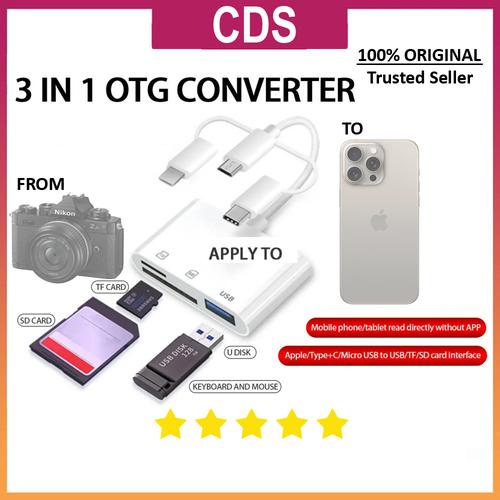 Jual CDS Card Reader OTG SD - Micro SD - USB Female to Lightning ...