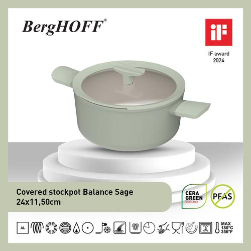 Promo Berghoff Leo Covered Stockpot Balance Sage 24x11,50cm / Panci ...