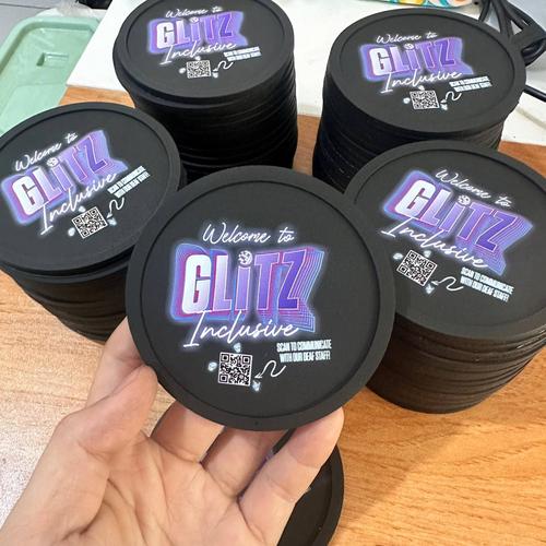 Jual Alas Gelas Cafe Resto Custom Logo Karet Kayu Tatakan Coaster Mug ...