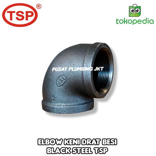 Jual Elbow keni drat besi Black steel TSP 1/2" inch-15mm 90°Drajat ...