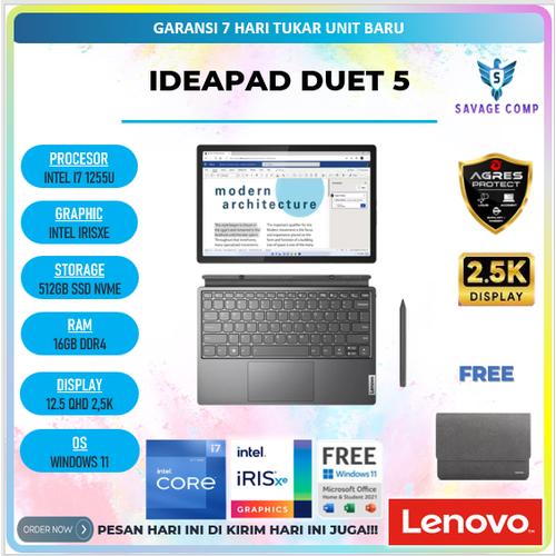 Jual Laptop Lenovo Ideapad Duet 5 I7 Gen 12 16GB 512GB 12,5 Quad HD ...