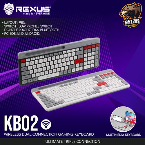 Jual Rexus KB02 Wireless Dual Connection Gaming Keyboard - Hitam ...