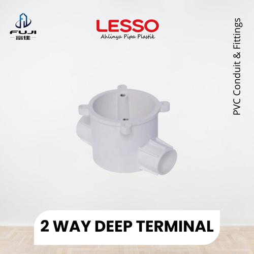 Promo Lesso PVC Fitting Conduit 2 Way Deep Terminal Box - 65x65/2L/20 ...