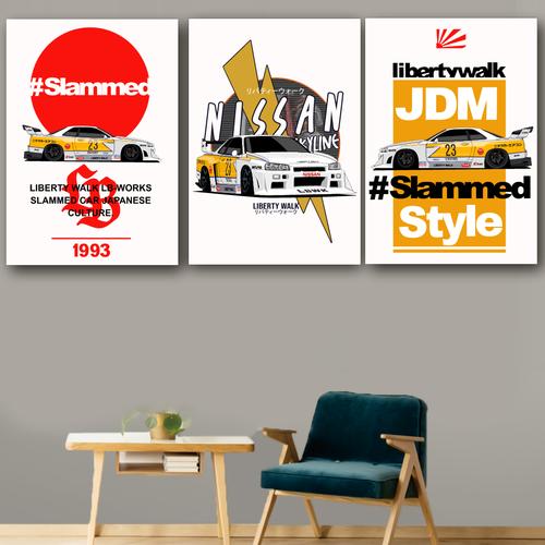 Jual KARIMAKE Poster Kayu Mobil NISSAN SKYLINE R34 BNR34 SUPER ...