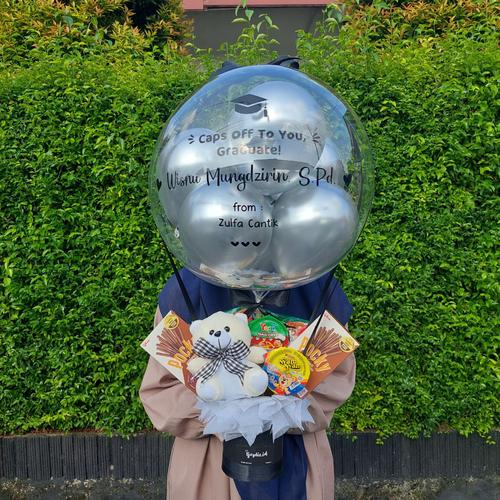 Jual Bouquet Bucket Balon/Buket Balon Snack Boneka Pocky dll - Biru ...