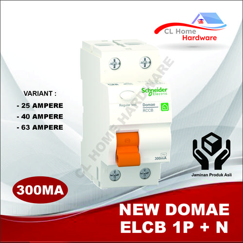 Promo ELCB RCCB SCHNEIDER New Domae 1P+N 300MA 2 Phase 25A/40A/63A ...
