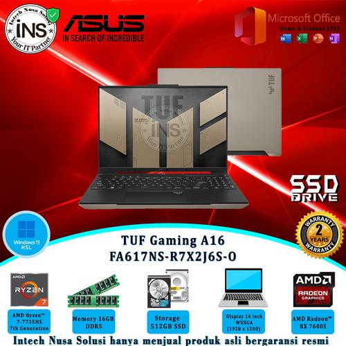 Jual ASUS TUF GAMING A16 FA617NS-R7X2J6S-O Ryzen 7-7735HS 16G 512GB SSD ...