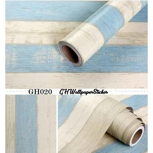 Jual Wallpaper Walpaper Dinding Stiker Dinding PVC Anti Air Motif Kayu ...