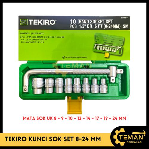 Jual Kunci Sok 10 Pcs TEKIRO / Mata Sok 1/2" Socket Wrench Set 8-24 MM - Jakarta Utara - Teman ...