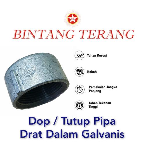 Jual Dop Galvanis 1/2" - 3/4" - 1" / Tutup Drat Dalam Besi / Cap ...