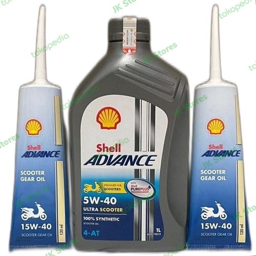 Jual OLI SHELL ADVANCE ULTRA PAKET 1L + 2 OLI GEAR / NMAX / AEROX / PCX ...