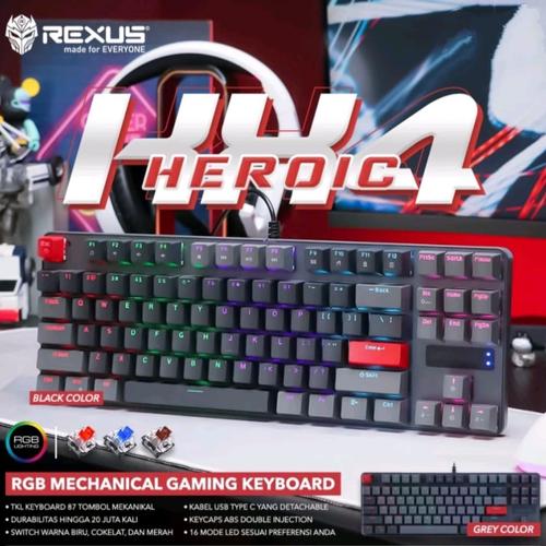 Jual Rexus Heroic KX4 / KX-4 TKL RGB Mechanical Gaming Keyboard ...