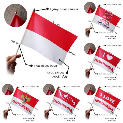 Promo Bendera Tangan Merah Putih - Bendera Stik Pawai Indonesia Mini ...