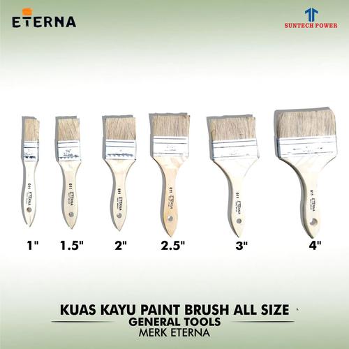 Jual Kuas Cat Tembok Eterna Gagang Kayu 1" 2" 3" 4" Lurus Flat Kuas ...