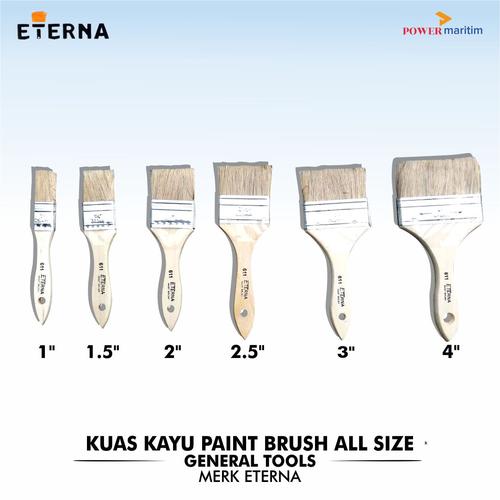 Jual Kuas Cat Tembok Eterna Gagang Kayu Flat Lurus Kuas Tangan Semua ...