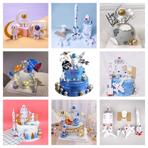 Jual Topper Cake Miniatur Astronot Luar Angkasa Planet Roket Ulang ...