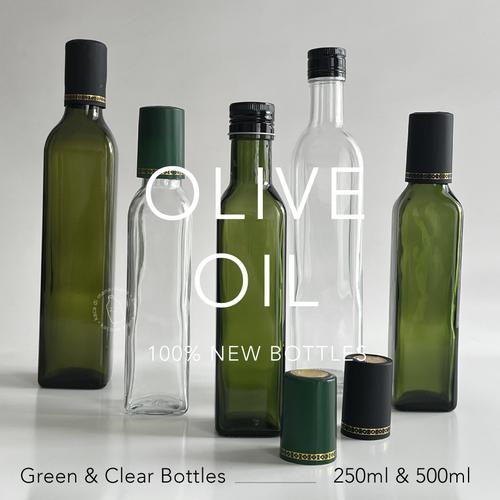 Jual Botol kaca olive oil - Botol minyak - pourer ropp cap - clear ...