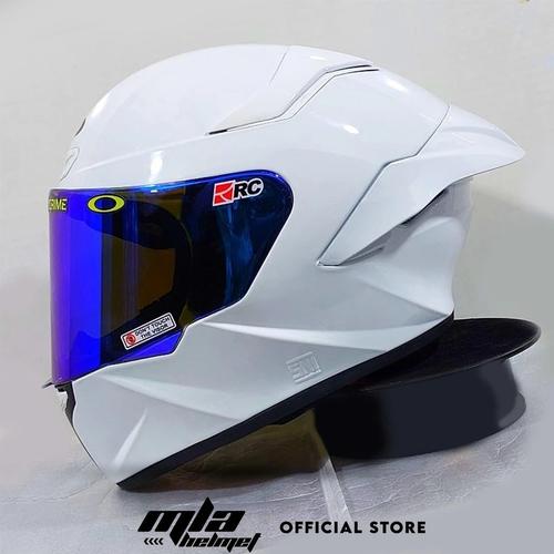 Jual Helm Full Face MLA CYPTON Solid White Paket Ganteng|MLA TT Course ...