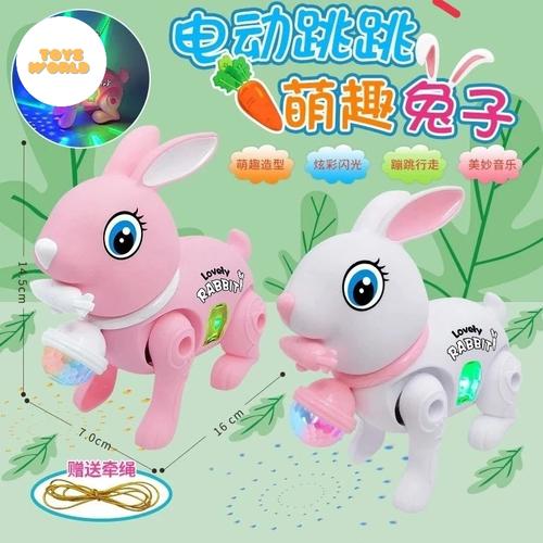 Jual Mainan Rabbit Berjalan Bisa Loncat Ada Lampu Dan Musik Mainan Anak ...